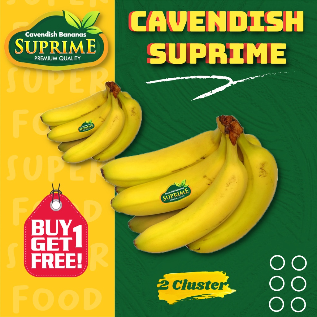 Jual [TERMURAH] Pisang Cavendish Suprime 2 Cluster Buy 1 Get 1 (2Kg ...