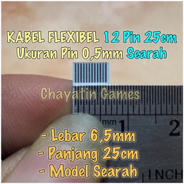 Jual Kabel Flexibel 12 Pin Halus Searah Panjang 25cm - Ukuran Pin 0.5mm ...