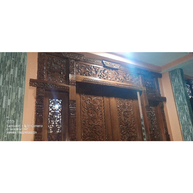 Jual Gebyok Ukiran Khas Jepara, Kayu Jati, ukuran 2,5x2,5 m, dengan ...