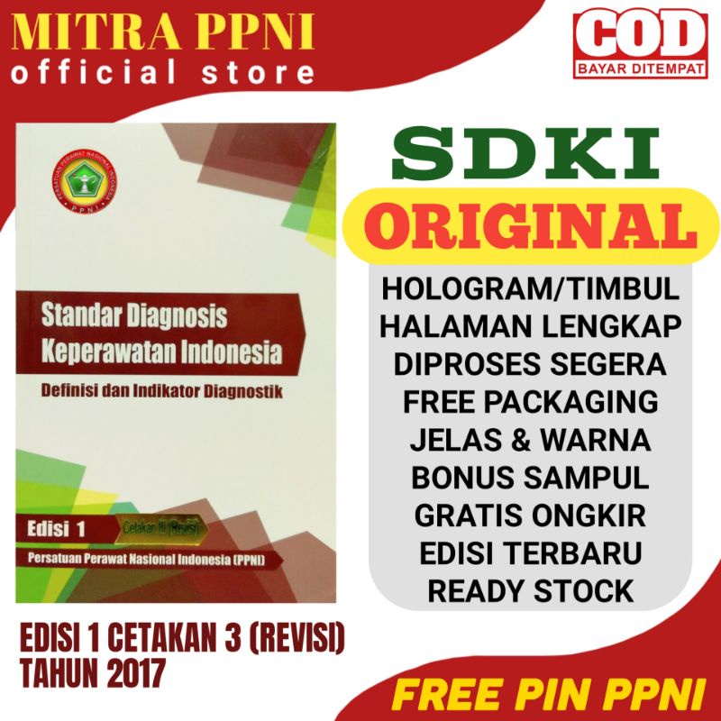Jual ORIGINAL Buku SDKI ORI Standar Diagnosis Keperawatan Indonesia Edisi 1 Cetakan 3 Revisi th ...