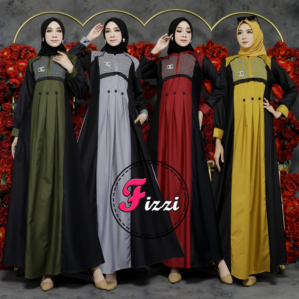 Jual M6 gamis Toyobo motif kotak terbaru By Fizzi Original Gamis mewah ...