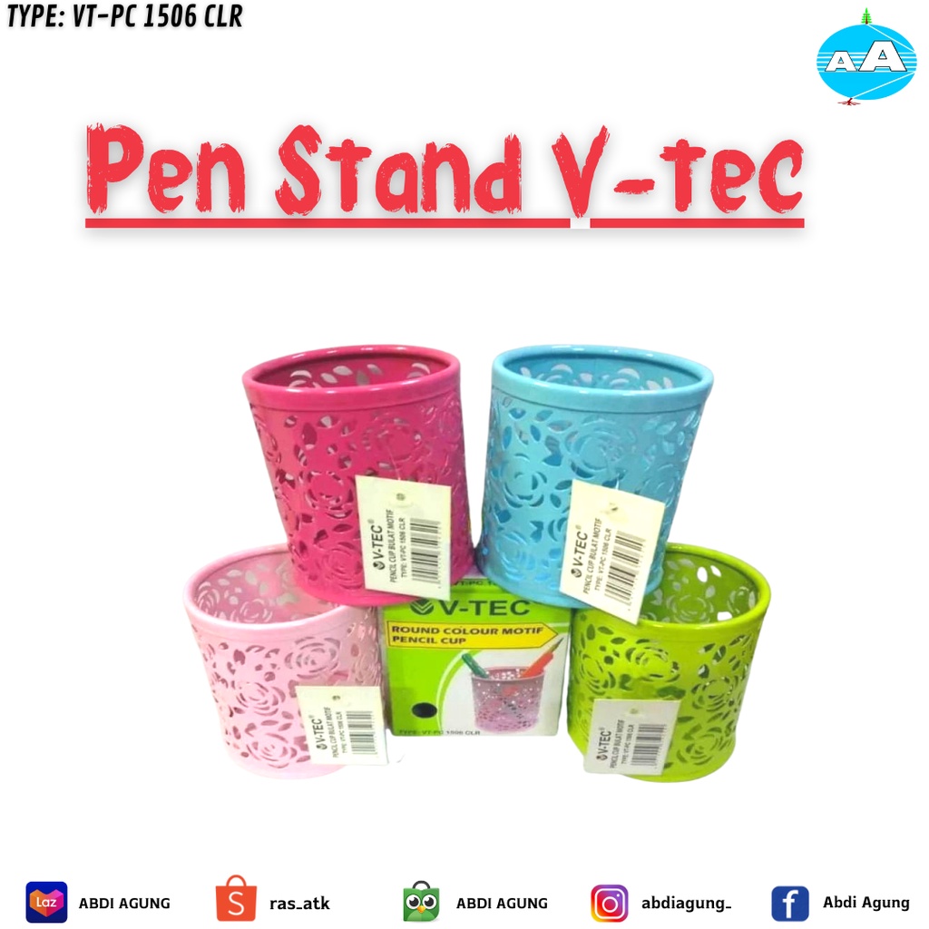 Jual Pen Stand Bulat Motif V-tec 1506 | Shopee Indonesia