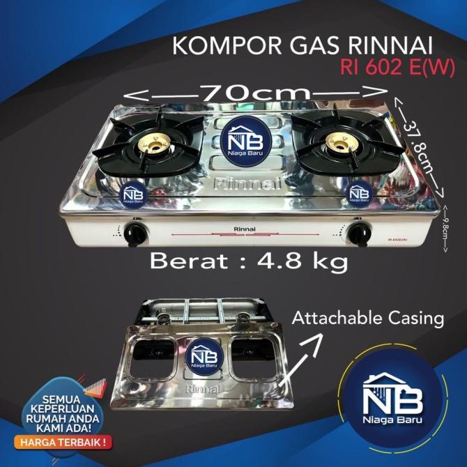 Jual Rinnai Ri-602 Ew White Kompor Gas Rinnai 2 Tungku Putih 6Ws9Wx3Pl9 | Shopee Indonesia