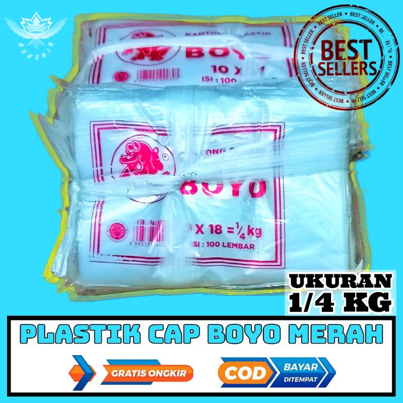 Jual Plastik Cap Boyo Merah 1/4 Kg - Plastik Bening Kemasan Murah ...