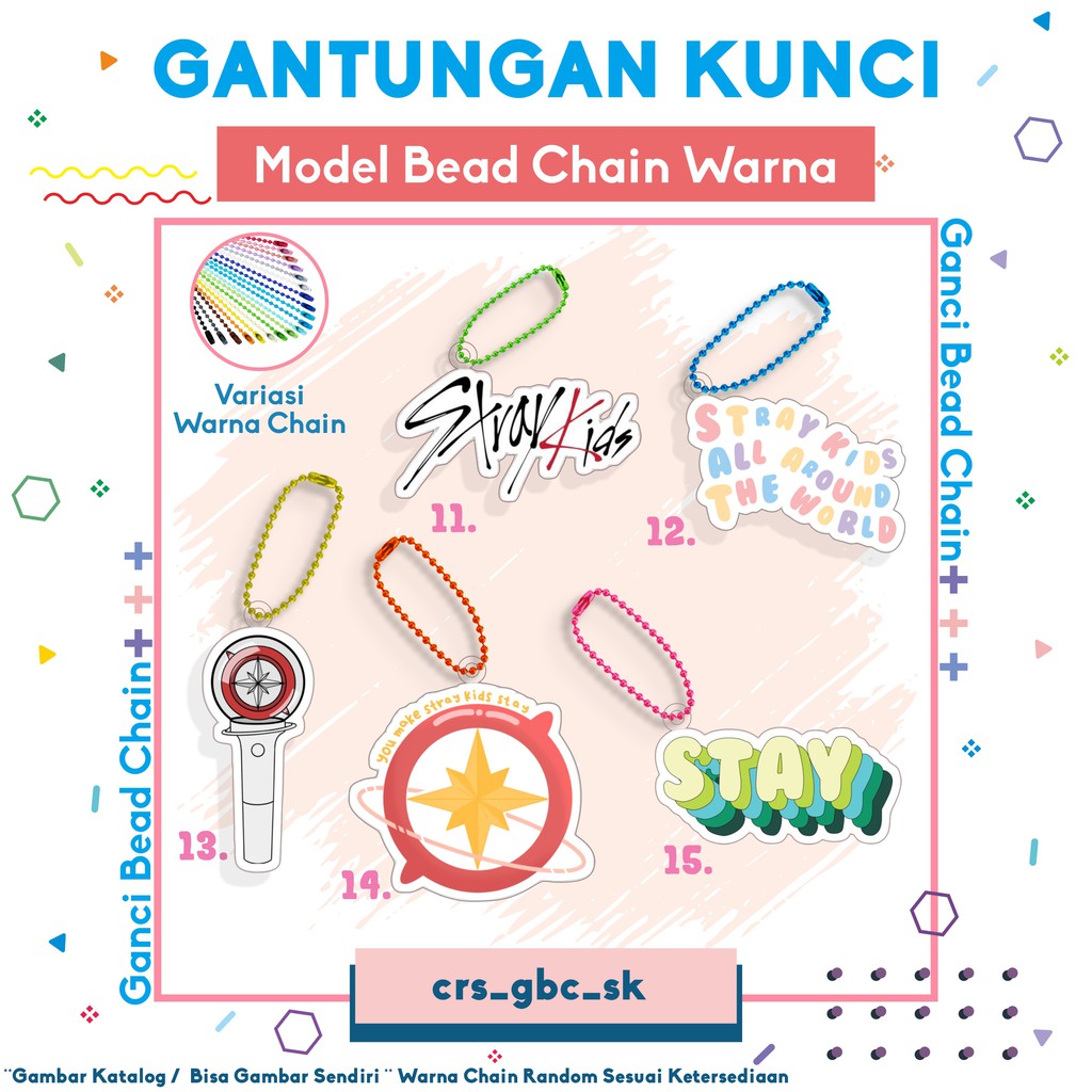 Jual STRAY KIDS GANCI BENTUK CUSTOM AKRILIK MODEL RANTAI BEAD CHAIN ...