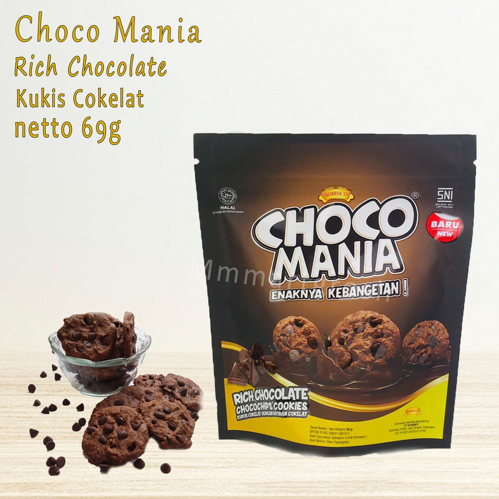Jual CHOCO MANIA RICH CHOCOLATE CHOCOCHIPS COOKIES 69g | Shopee Indonesia