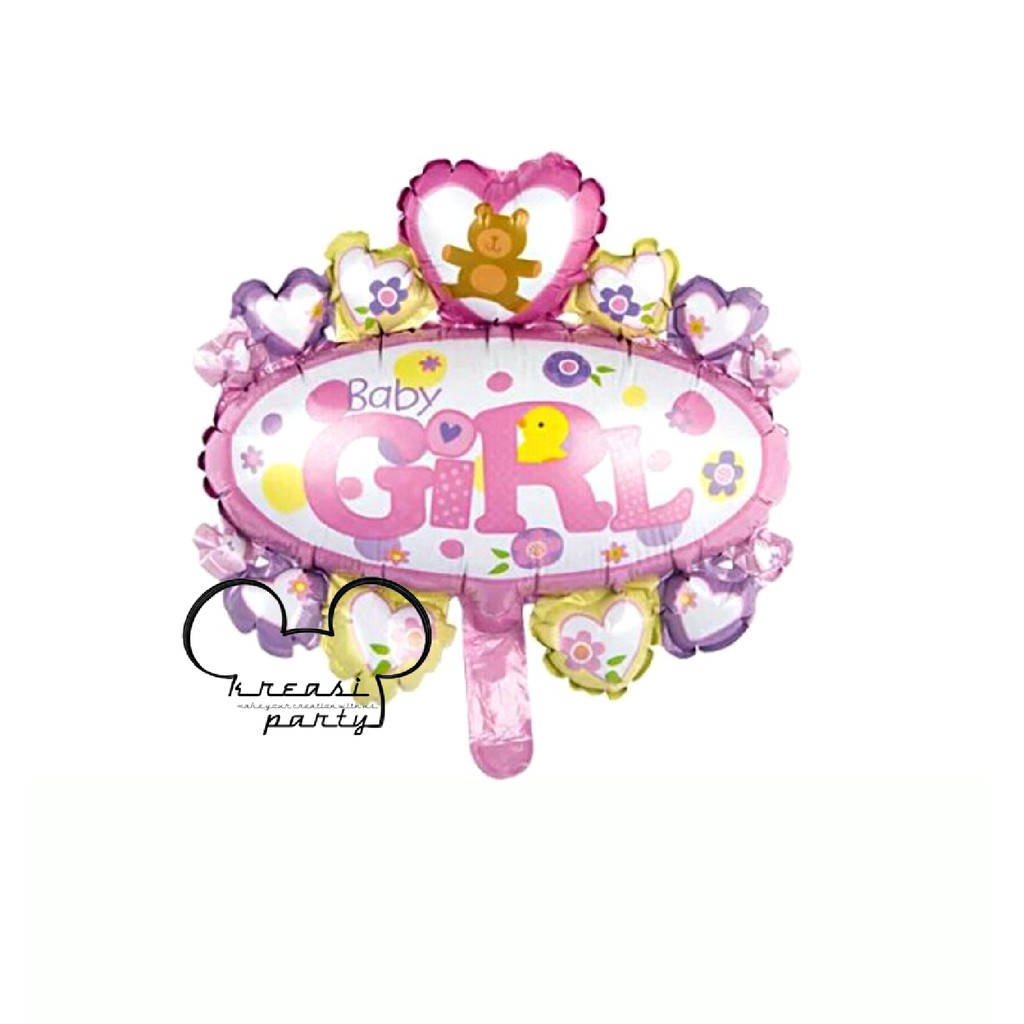 Jual Balon Oval Baby Girl Mini / Balon Oval Pink / Balon Baby Shower ...
