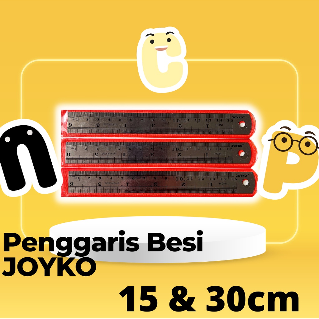 Jual Penggaris Stainless Besi Ruler Joyko 15&30cm | Shopee Indonesia