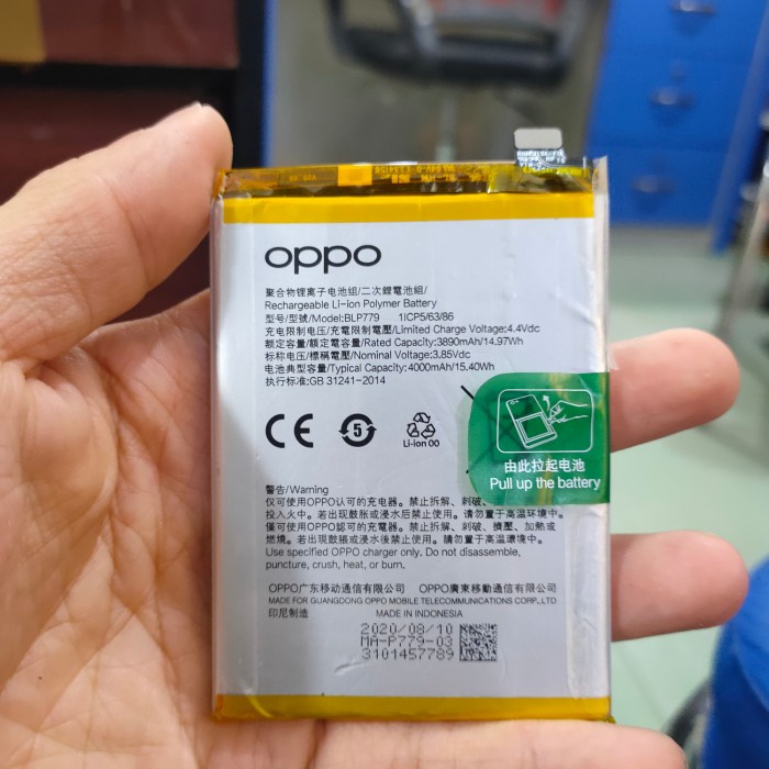 Jual baterai oppo reno 4f original cabutan baterai blp779 original | Shopee Indonesia