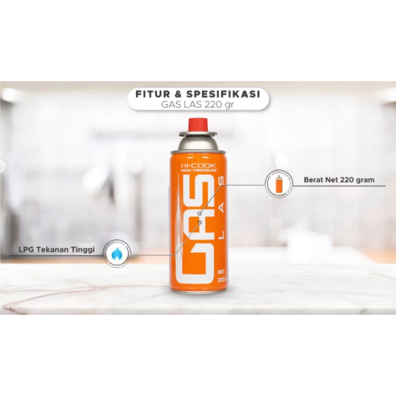 Jual Gas Las portable Hi Cook/Gas Cartridge Las/Gas Kaleng Hi Cook ...
