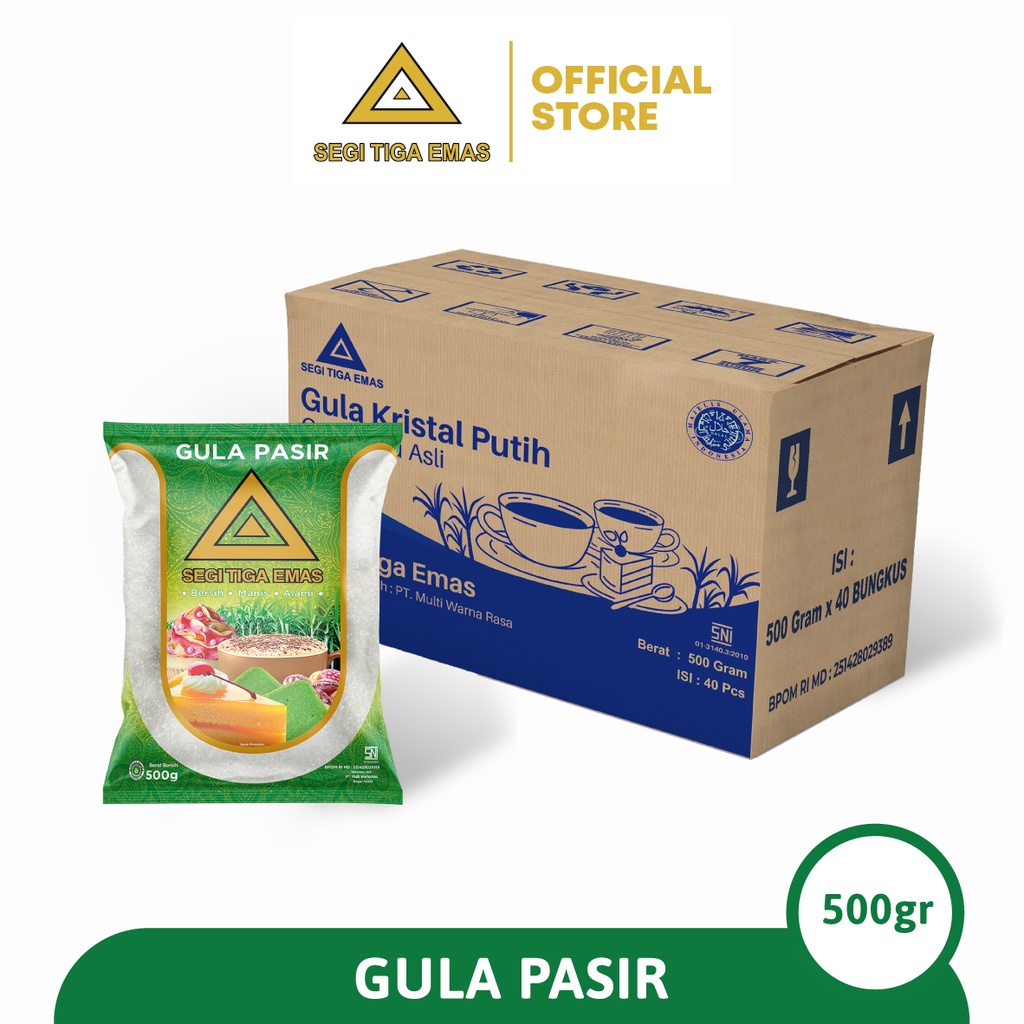 Jual Gula Pasir Segi Tiga Emas 500gr x 40pcs | Shopee Indonesia