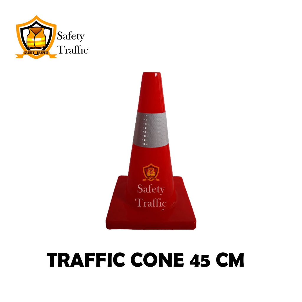 Jual Traffic Cone Rubber 45 cm / Traffic Cone Oranye / Kerucut Lalu Lintas | Shopee Indonesia