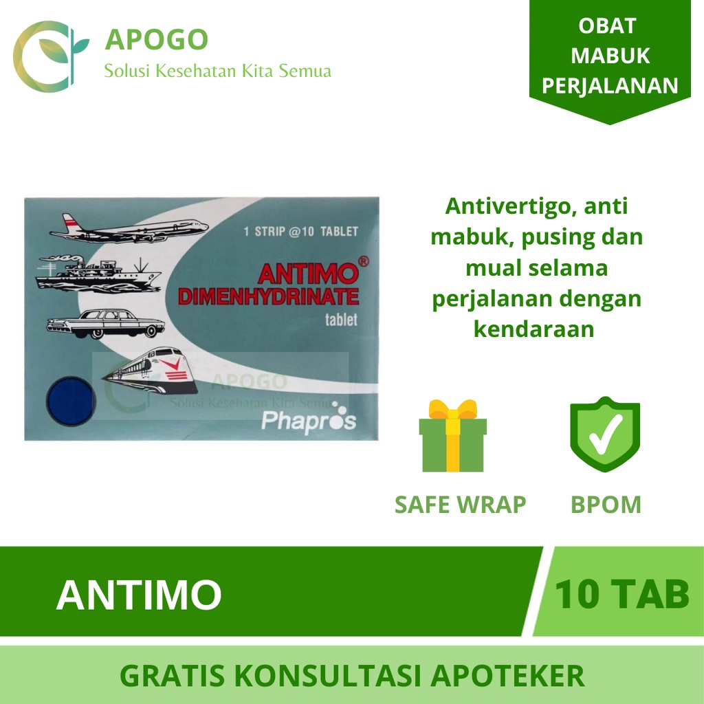 Jual ANTIMO OBAT MABUK PUSING PERJALANAN 1 STRIP ISI 10 TABLET | Shopee ...