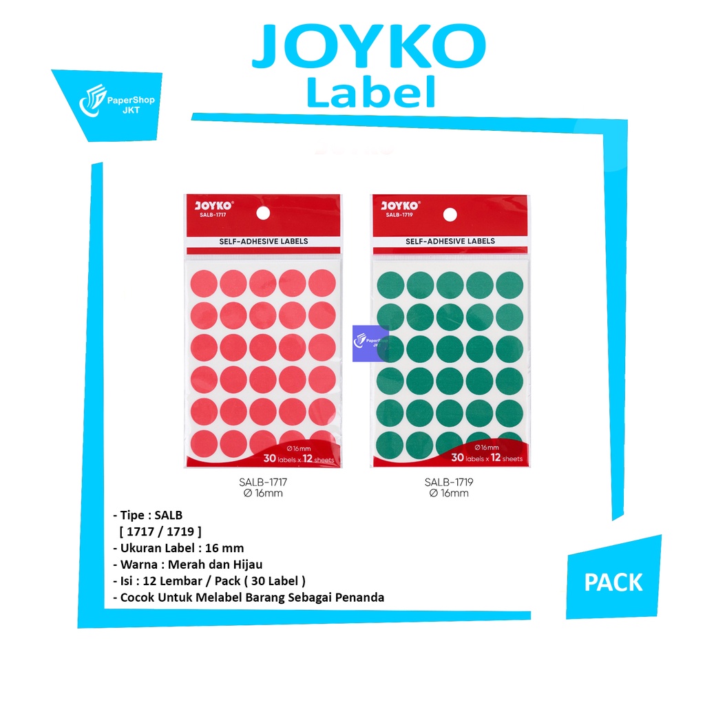 Jual JOYKO - Self Adhesive Labels Salb 1717 - 1719 - Pad | Shopee Indonesia