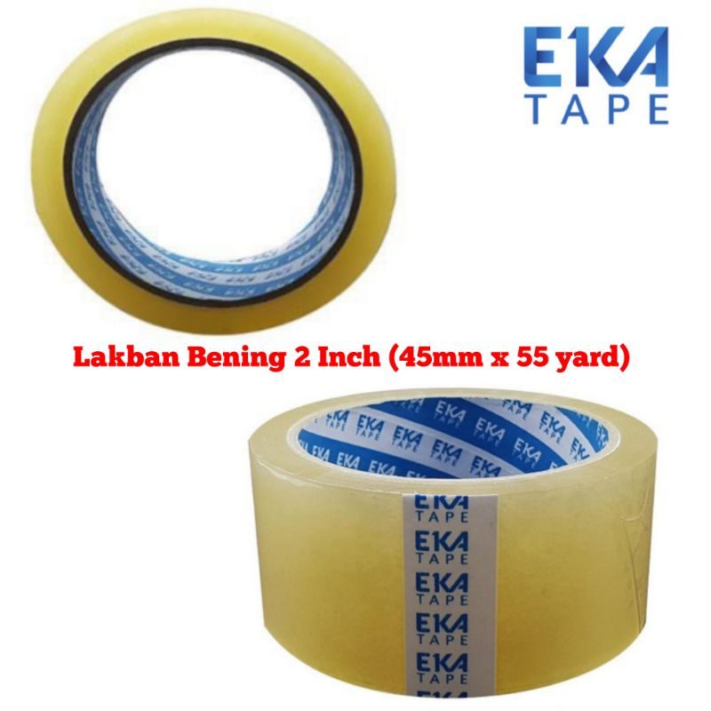 Jual Eka Tape Lakban 45mm x 55 Yard Bening Setara Daimaru / Lakban OPP Selotip Isolasi Bening ...