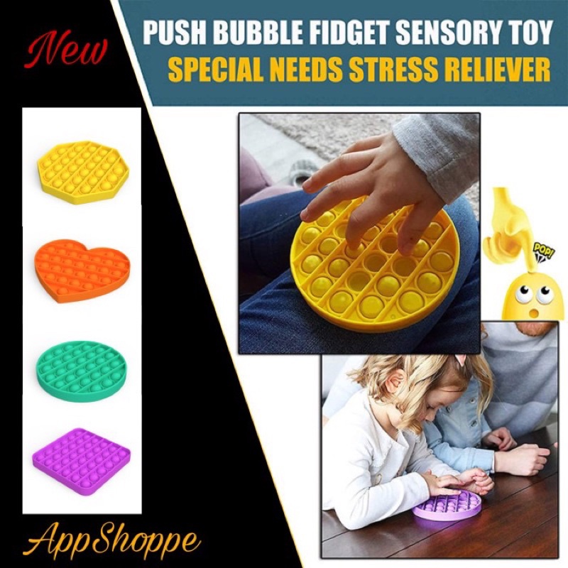 Jual Push Pop Pop It Bubble Sensory Fidget Autism Stress Relief Soft ...