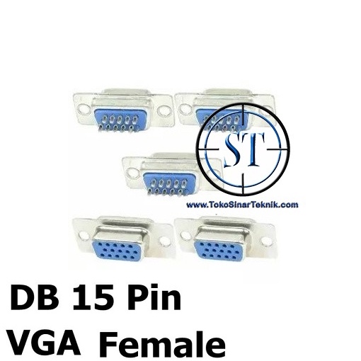 Jual BA-170B Connector DB15 15 Pin Female RS232 DB-15 15P Konektor VGA Socket Adaptor Cewe 3 ...