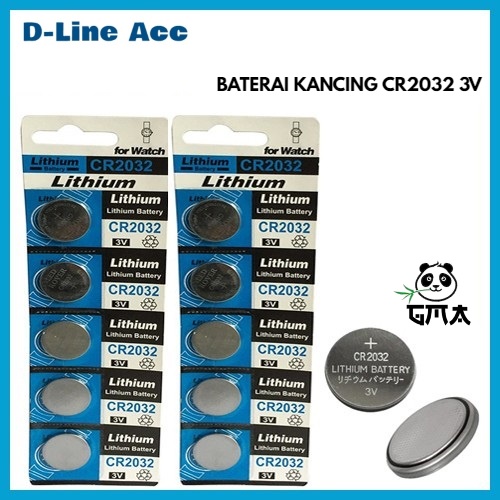 Jual Baterai Battery Lithium Biru CR2032 Batu Batre Lithium 3V Kancing Koin Kalkulator Jam ...