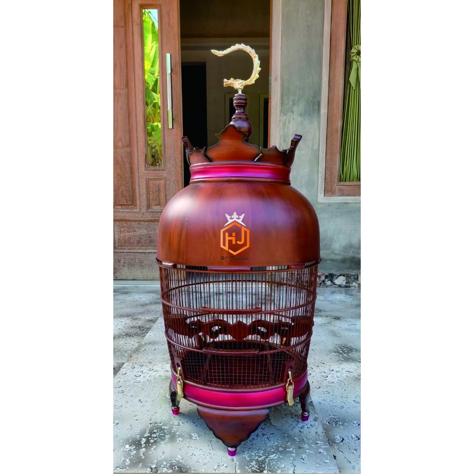 Jual SANGKAR KANDANG BURUNG PERKUTUT MAHKOTA SANGKAR PERKUTUT KAYU JATI ...