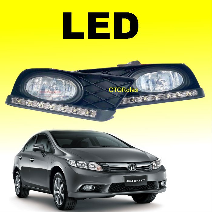 Jual Fog Lamp LED DRL Honda Civic 2012 2013 2014 2015 Foglamp Cover ...
