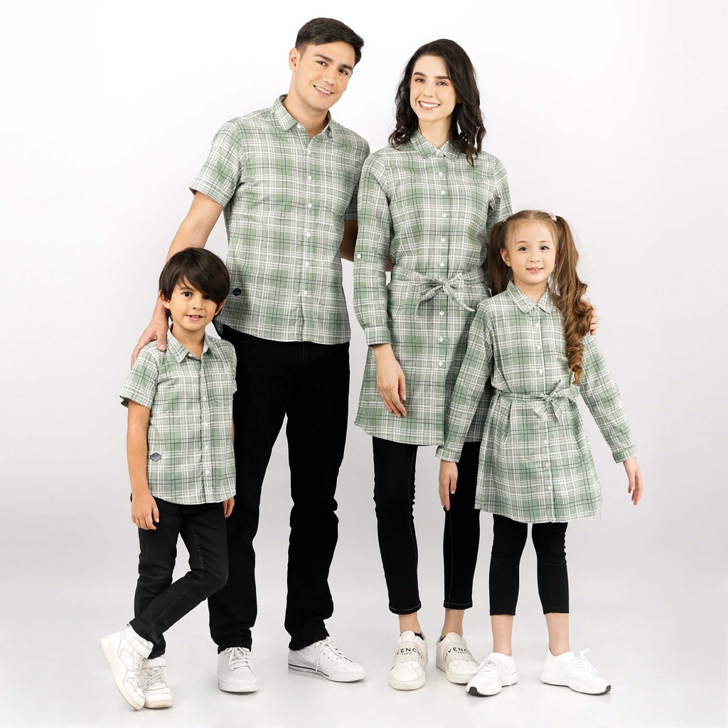 Jual Cressida Kemeja Set Couple Family Men Green - DR032J | Shopee ...