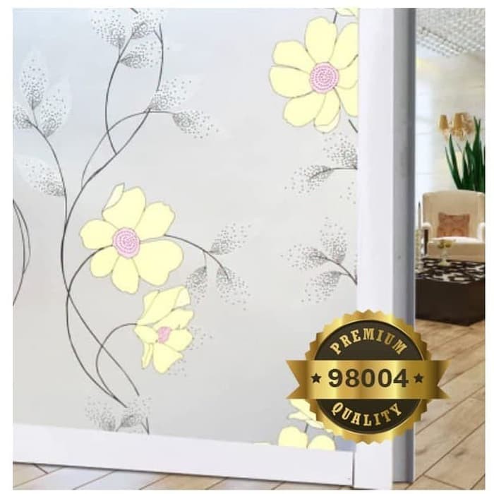 Jual KC042 Yellow Flower Sandblast Sticker Stiker Pelindung Kaca Motif ...