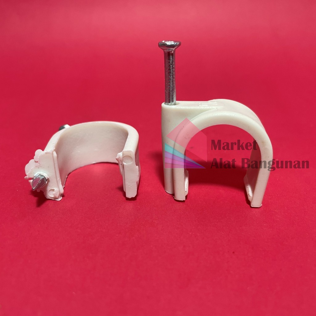 Jual Klem Pipa PVC + Paku Beton 3/4“ Per Pcs/ Klem Pipa Air Plastik 3/4 ...