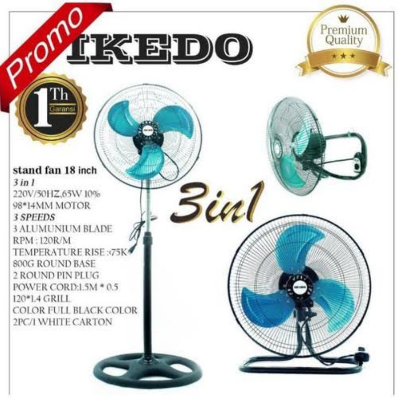 Jual KIPAS ANGIN IKEDO KS 318 KS318 18 INCH " BALING BESI 3 IN 1 ...