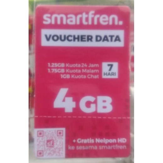 Jual VOUCHER KUOTA PAKET DATA SMARTFREN 4GB 7HARI (KODE VOUCHER DIKIRIM ...