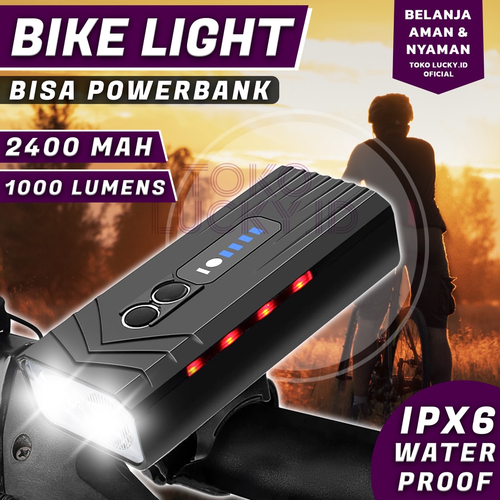 Jual Lampu LED Depan Sepeda Aksesoris Olahraga Rechargeable Murah ...