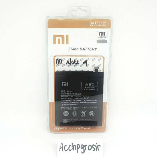 Jual Baterai Batre XiaoMi Redmi Note 4 Note 4x Mediatek BN41 Original Batrai Battery Xiaumi BN ...