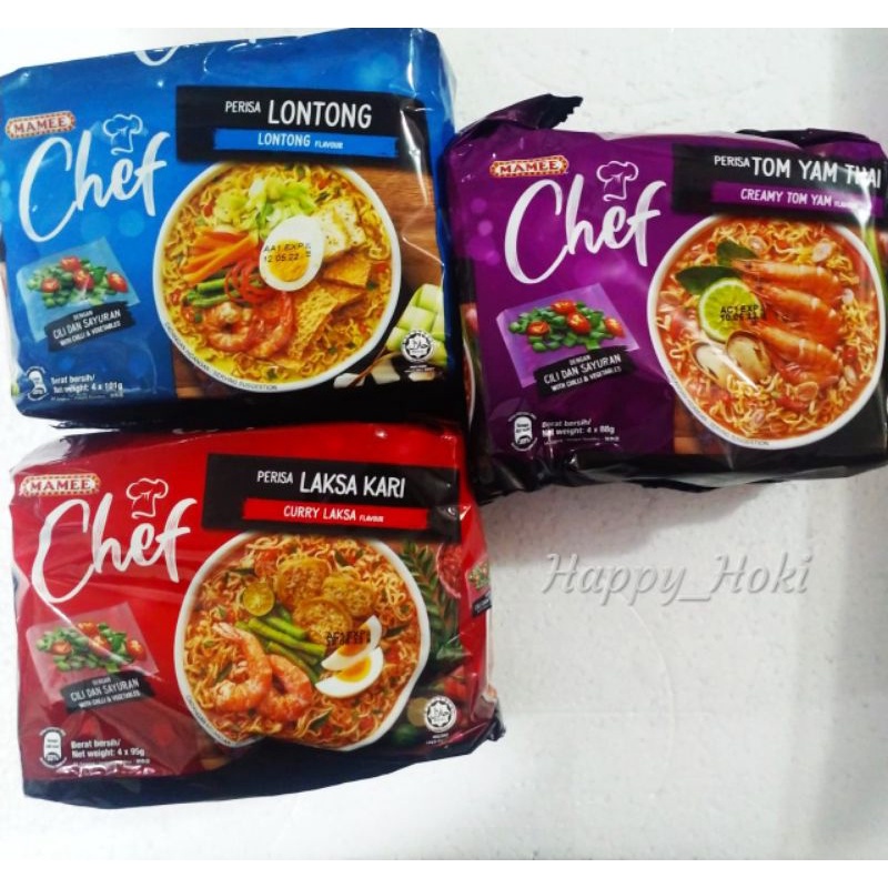 Jual Mamee Mie instant Chef Rasa Lontong -Ayam Pedas Shitake -Tom Yam ...