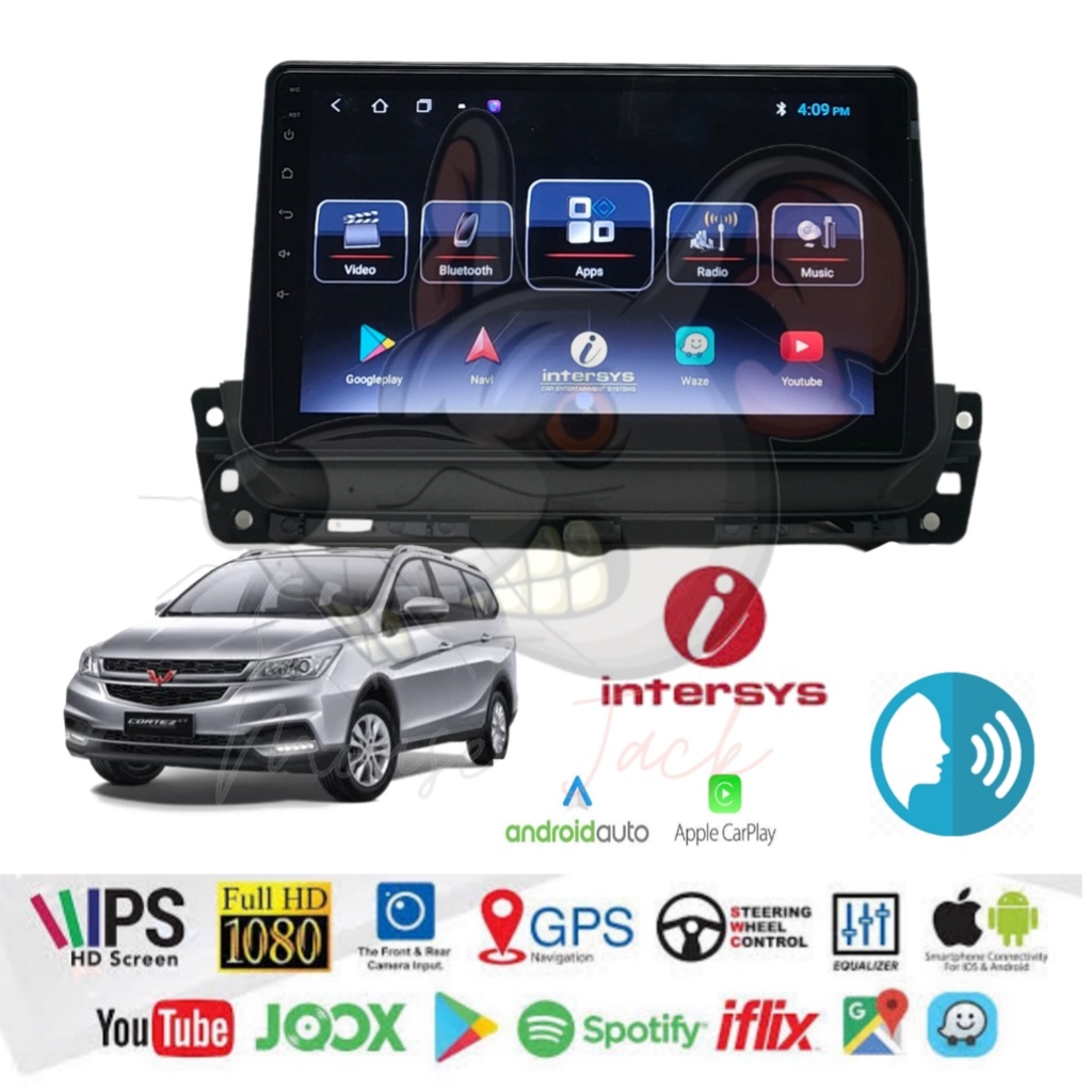 Jual Head Unit Android Intersys Carplay VC Wuling Cortez 10 inch pnp ...