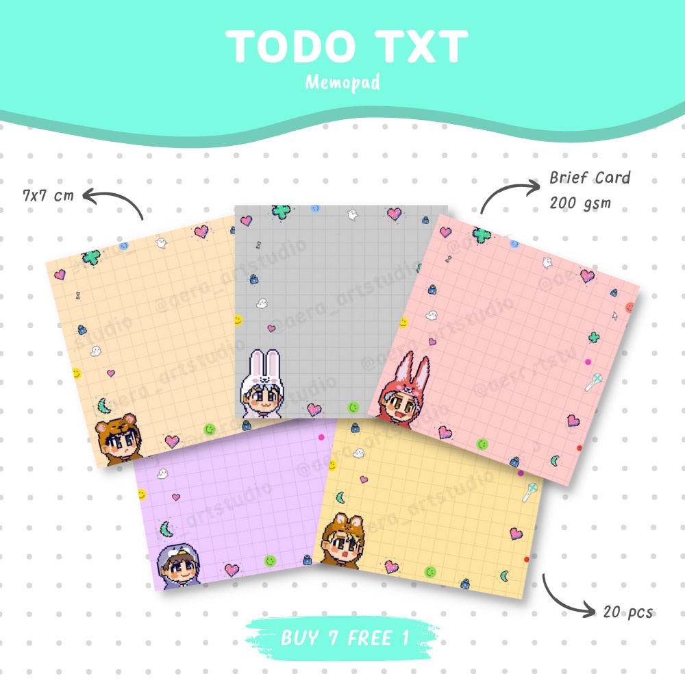 Jual (20 pcs) Todo TXT : Memopad - by Aera Art Studio | Cute Korean ...