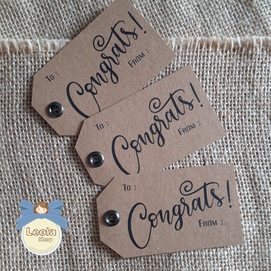 Jual Hang Tag Congrats/ Kartu Ucapan Congratulation /Hang Tag Kraft ...