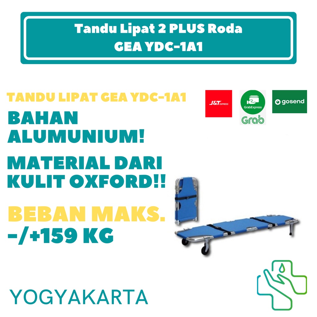 Jual TANDU LIPAT 2 PLUS RODA GEA YDC-1A1 FOLDING STRETCHER | Shopee ...