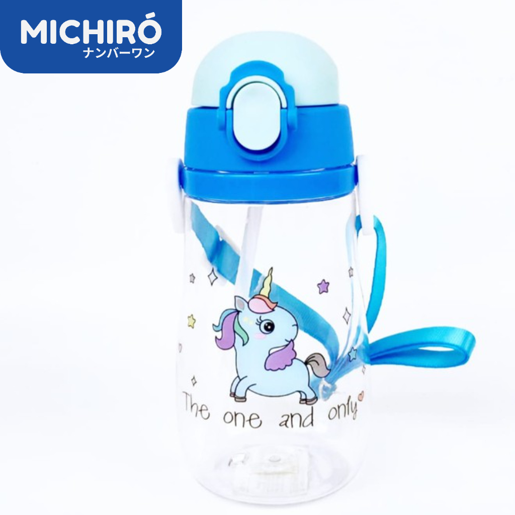 Jual Michiro Botol Minum Anak Plastik Unicorn Lengkap Dengan Sedotan ...