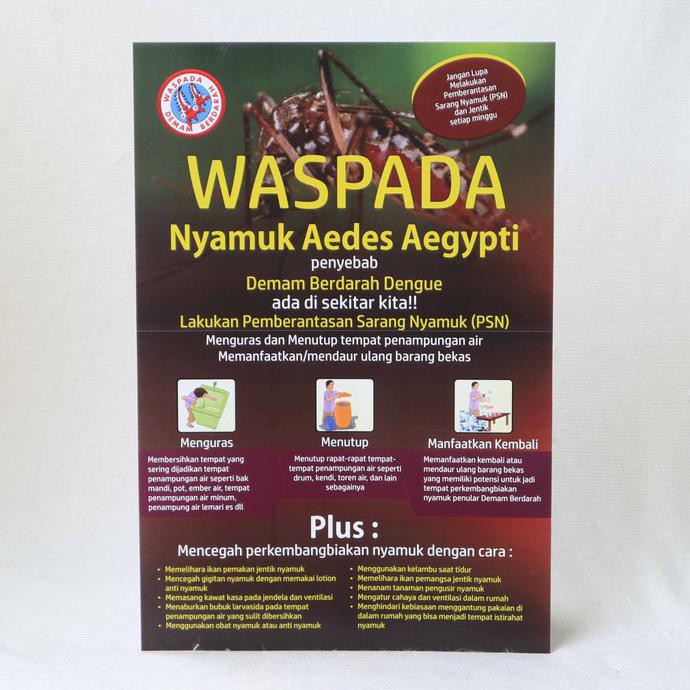 Jual Poster Demam Berdarah Dengue / Poster DBD, Model Stiker, Bisa ...