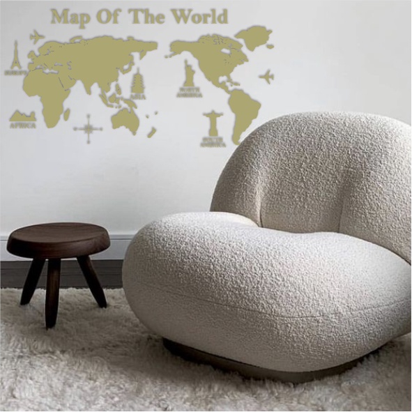 Jual stiker wall cutting sticker World Map Peta Dunia stiker dinding ...