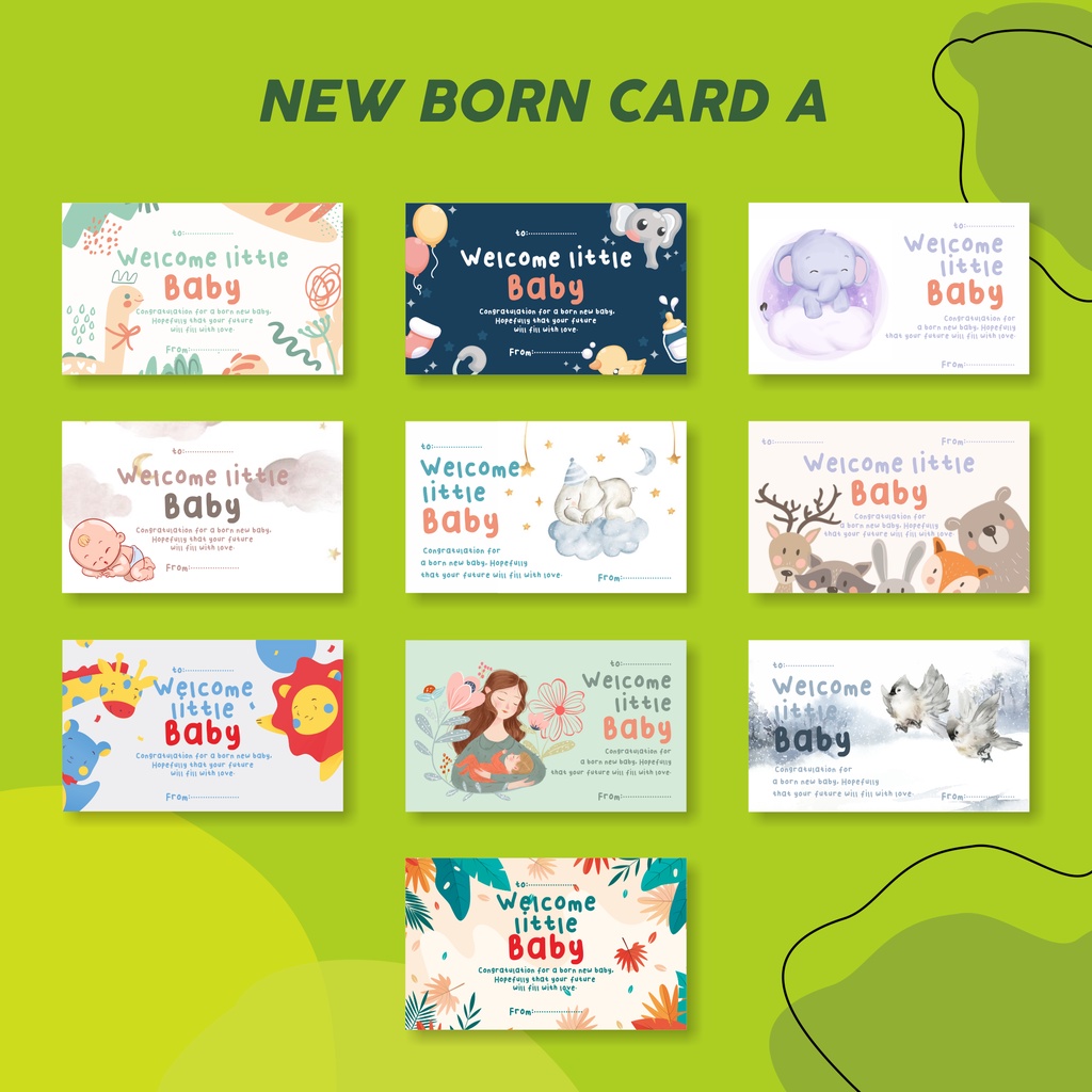 Jual (NEW BORN CARD) KARTU UCAPAN KELAHIRAN/ SELAMAT LAHIR/ UCAPAN KEHAMAILAN NB-A | Shopee ...