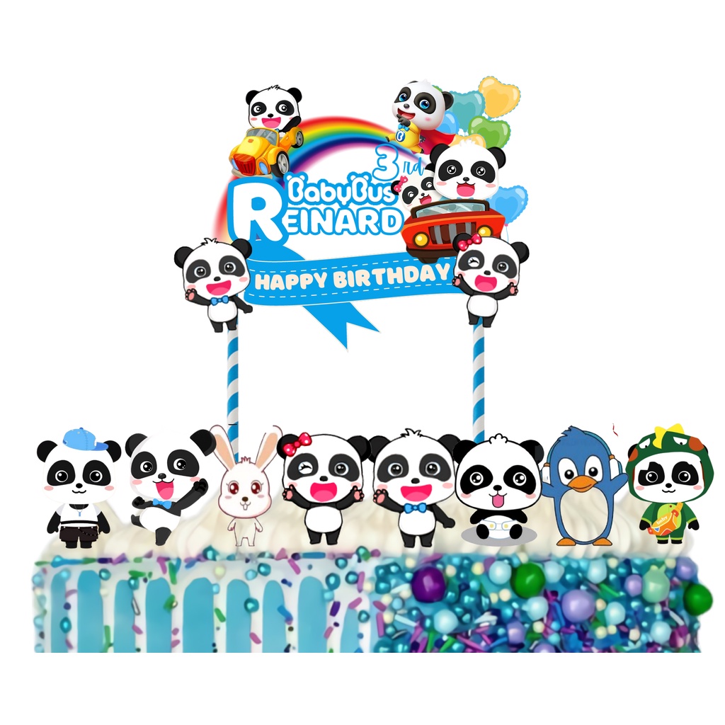 Jual topper cake baby bus 1 / hiasan kue happy birthday | Shopee Indonesia