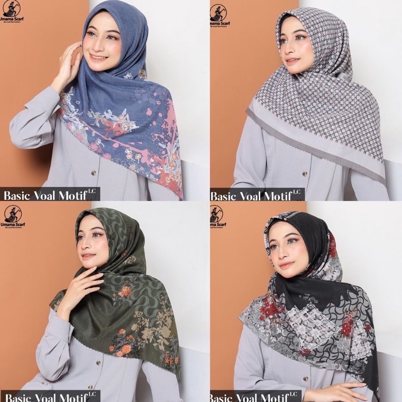 Jual UMAMA BASIC VOAL MOTIF LC | Kerudung/jilbab/hijab segiempat voal motif | Shopee Indonesia