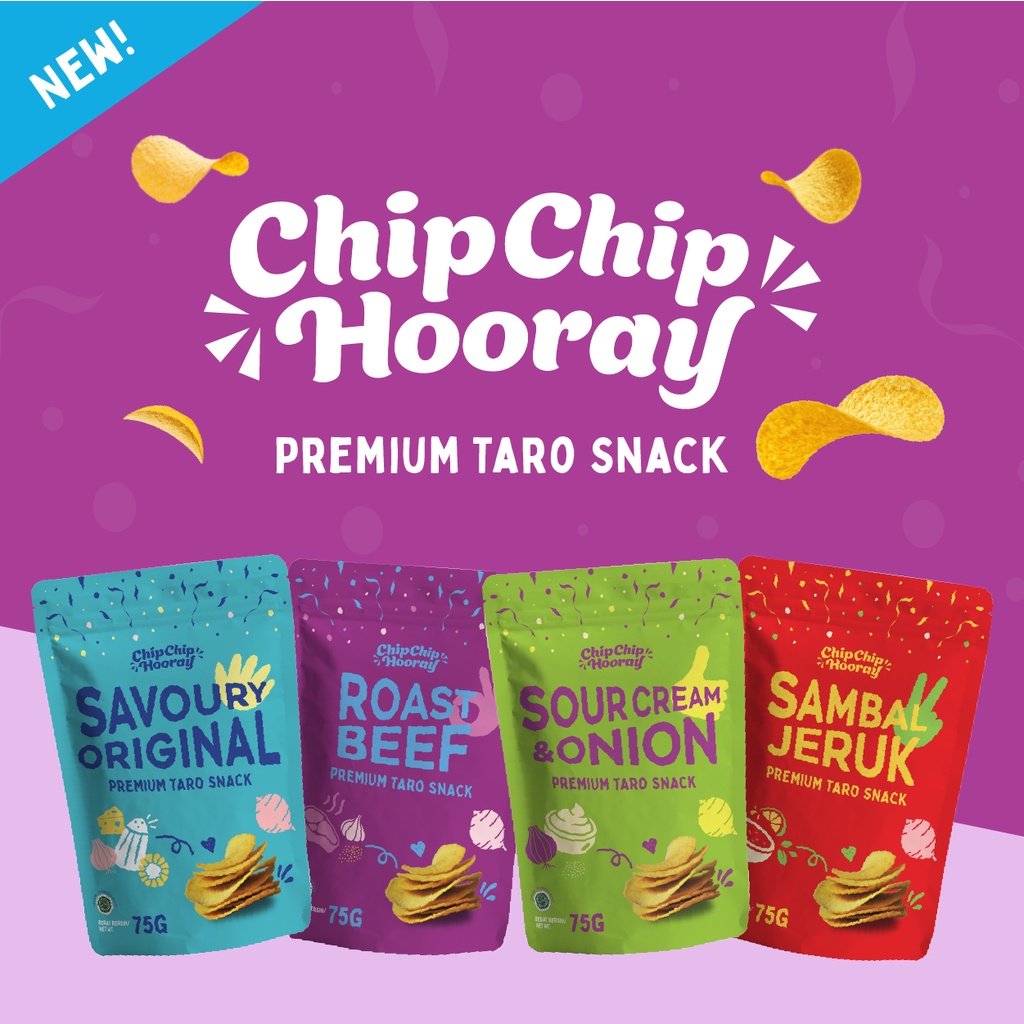 Jual Chip Chip Hooray - Keripik Taro Kripik Talas No MSG Gluten Free ...