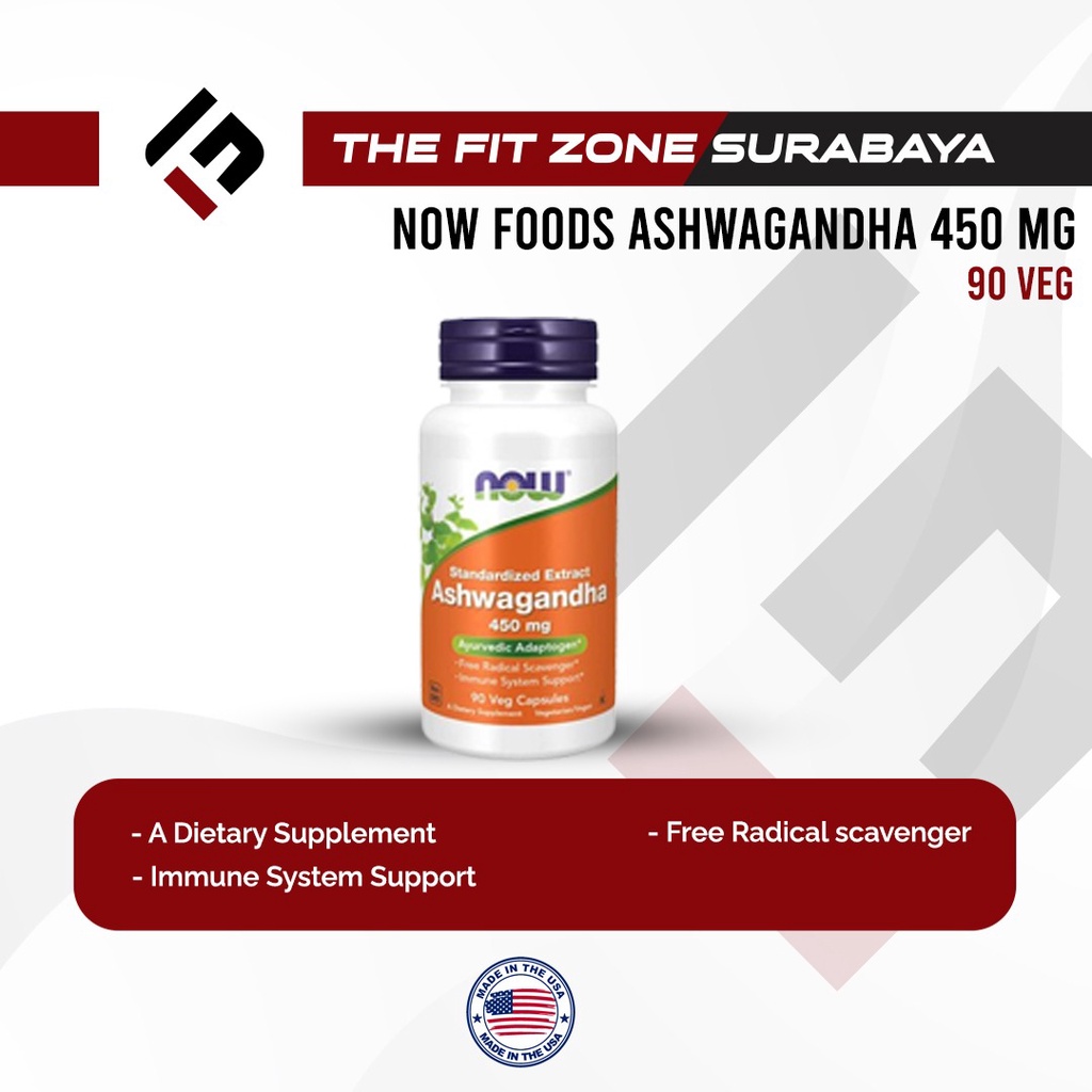Jual Now Foods Ashwagandha 450 Mg 90 Veg Capsules Aswaganda | Shopee ...