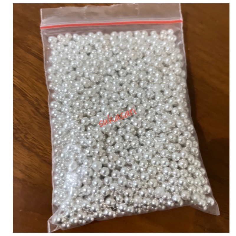 Jual Sprinkle p3arl mut1ara Silver 3mm 100gr dekorasi edible taburan ...