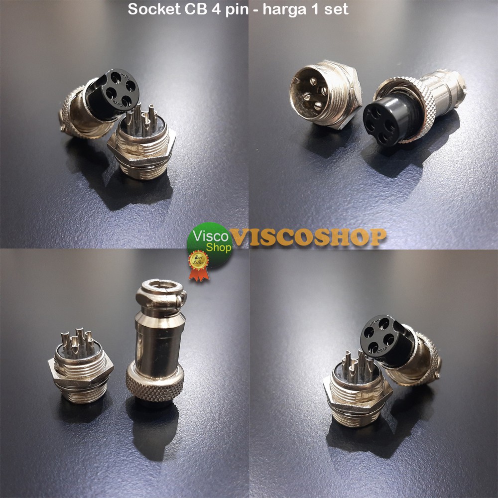 Jual Jack connector CB 4 pin konektor CB 4P socket jek jak 4P | Shopee Indonesia