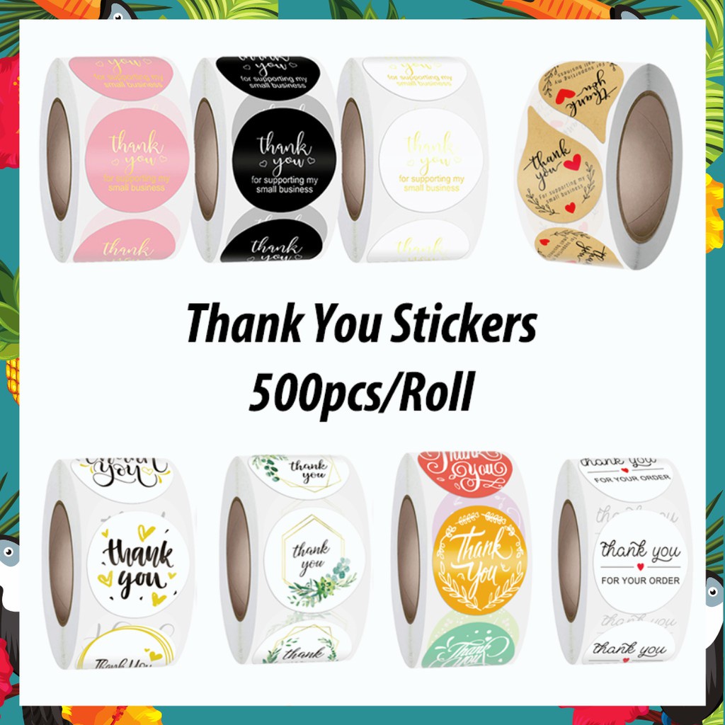 Jual [cod] Sticker Label Rol Isi 500 Pcs L Stiker Thank You Series