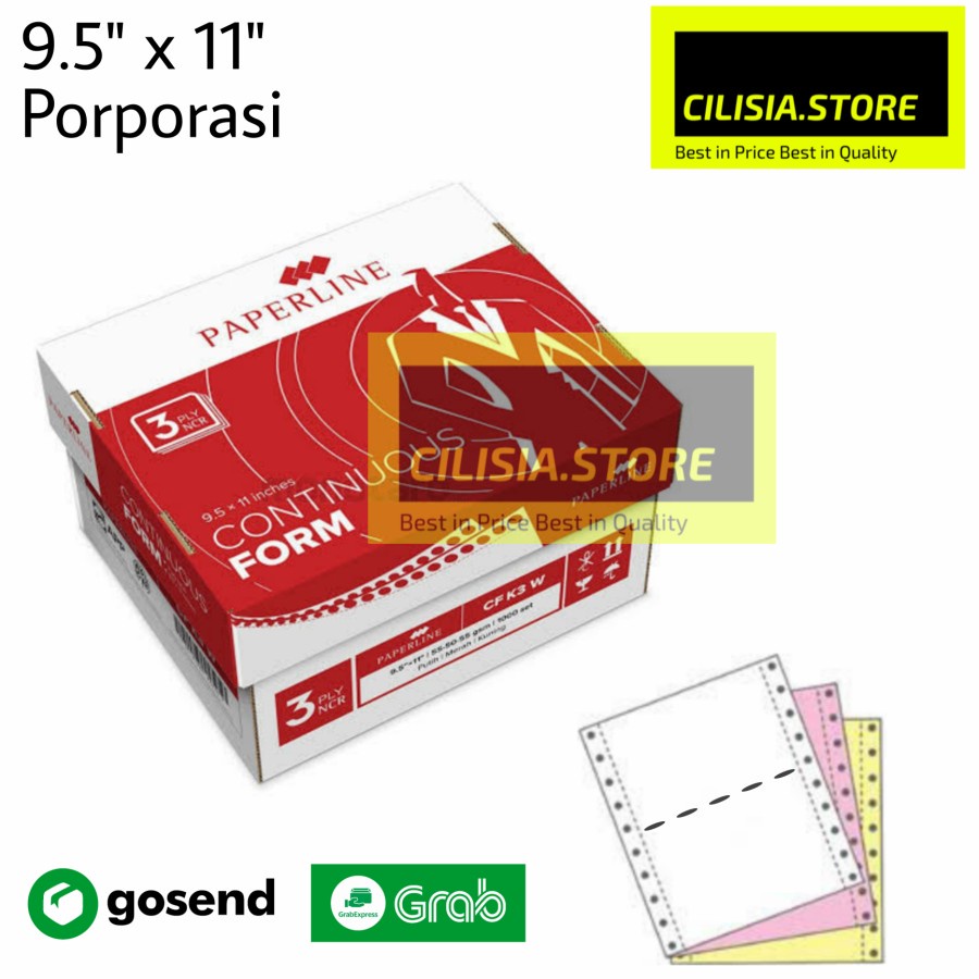 Jual Kertas Faktur 3 Ply Porporasi Potong Continous Form Paperline 9 ...