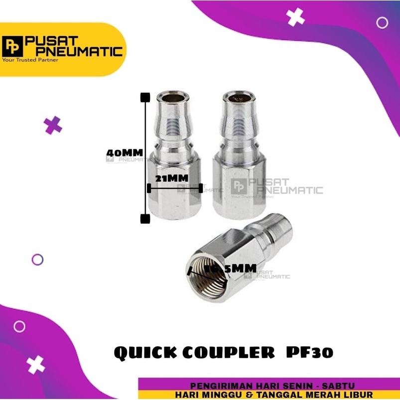 Jual QUICK COUPLER Type PF30 Connector Coupler COWO + Drat Female 3/8 ...