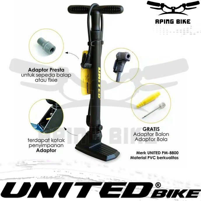 Jual Pompa Ban Sepeda United PM-8800 Pompa Angin Hydraulic Sepeda Motor ...